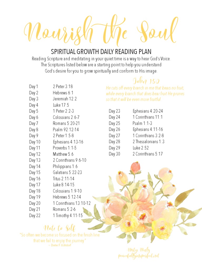 Spiritual Growth Scripture Reading Plan | PDF