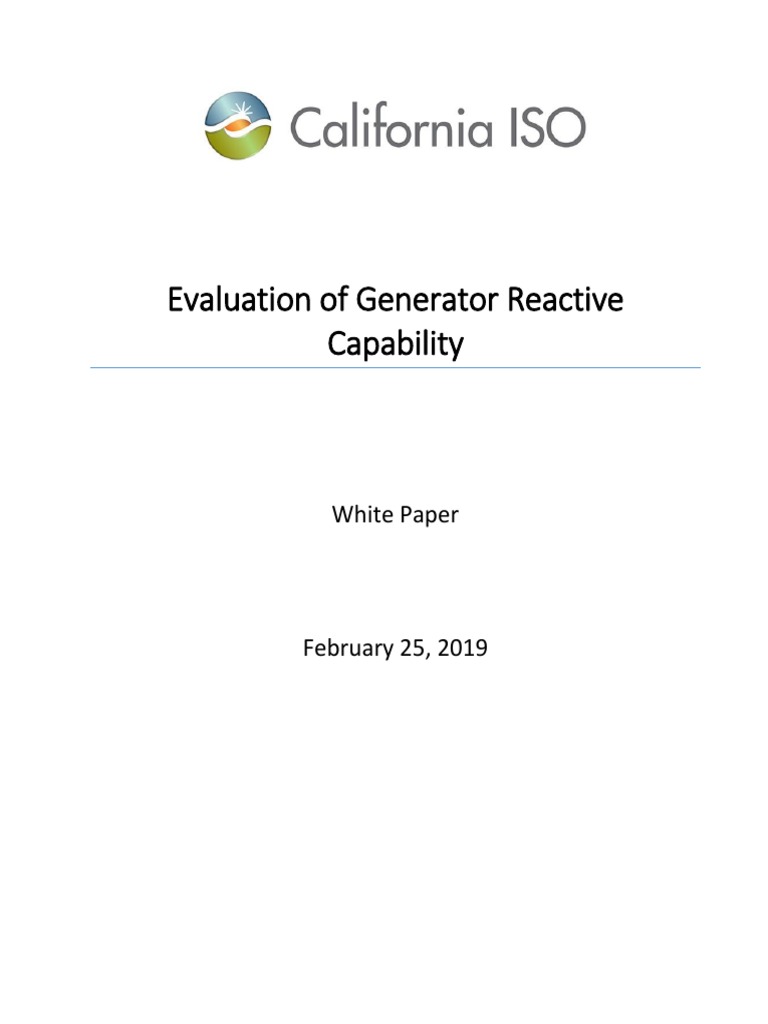 CAISO Generator Reactive Capability Guide | PDF | Ac Power | Electric ...