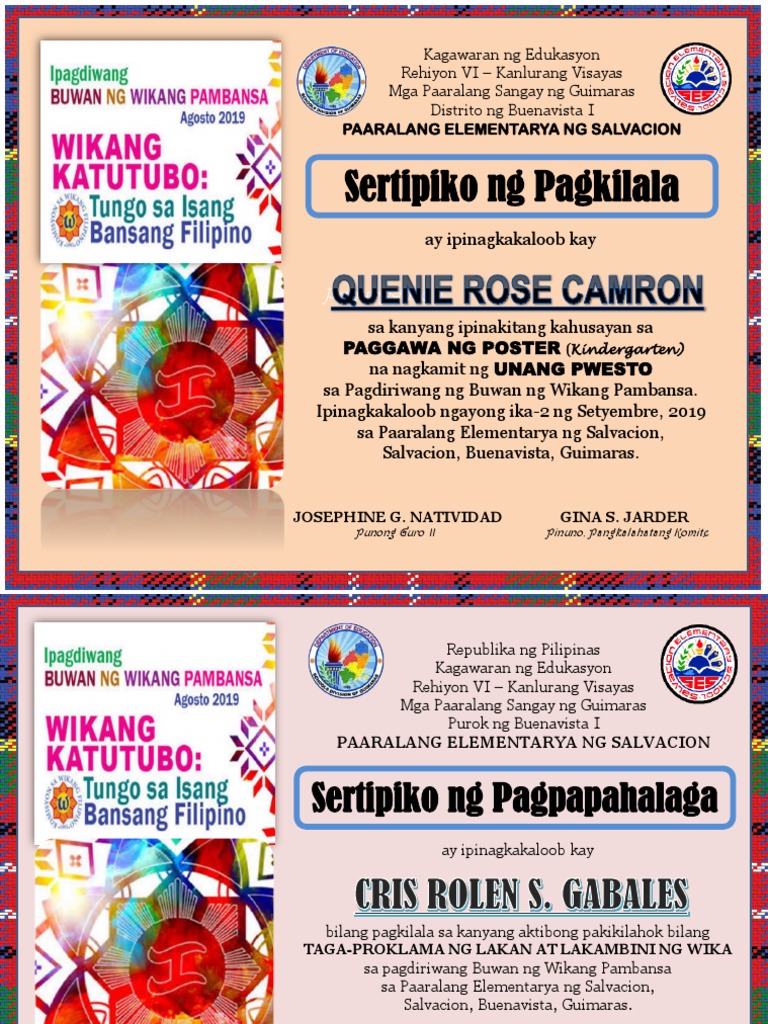 Sertipiko Ng Pagkilala Araw Ng Kalayaan Lakandiwa Lak - vrogue.co