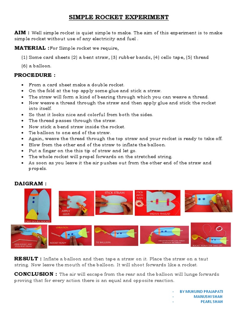 Simple Balloon Rocket Experiment Guide | PDF