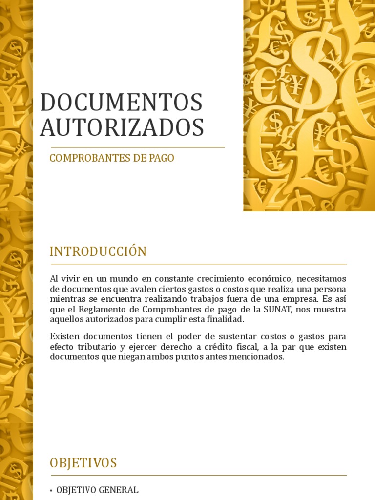 Documentos Autorizados: Comprobantes De Pago | Factura | Impuestos