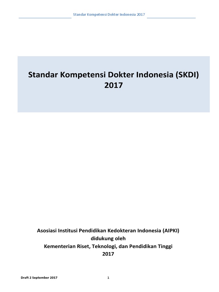 SKDI 2017: Standar Kompetensi Dokter | PDF | Pengembangan Diri