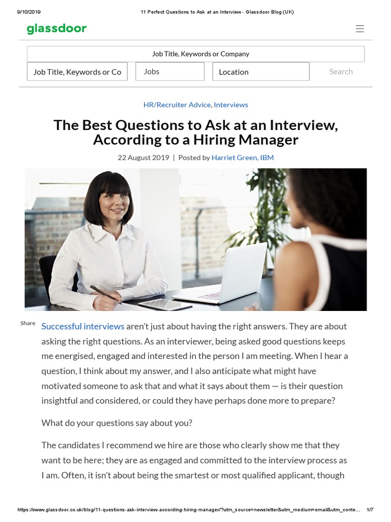 The Best Questions To Ask at An Interview, According To A Hiring ...