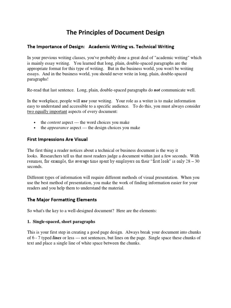 Principles of Document Design | PDF | Pie Chart | Paragraph