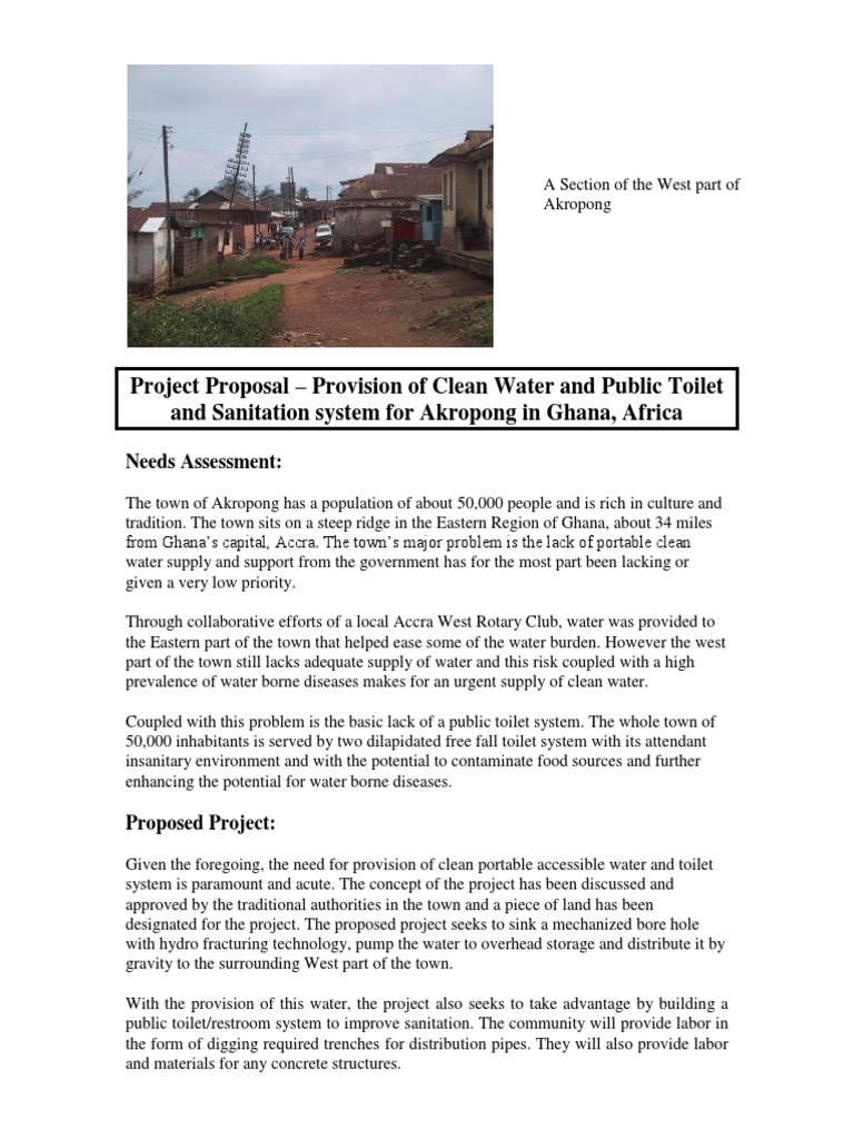 Project Proposal – Provision of Clean Water and Public Toilet and ...