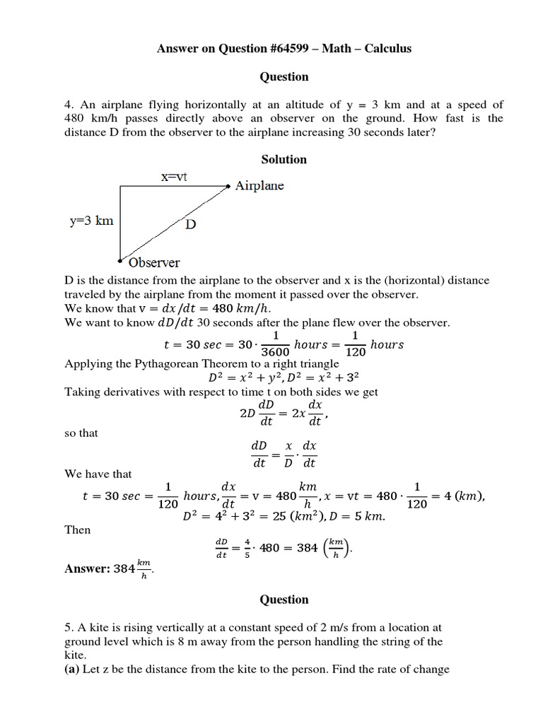 Answer 64599 | PDF | Distance | Trigonometric Functions