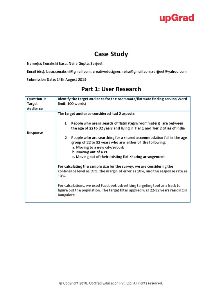Case Study Submission | PDF | Roommate | Social Media