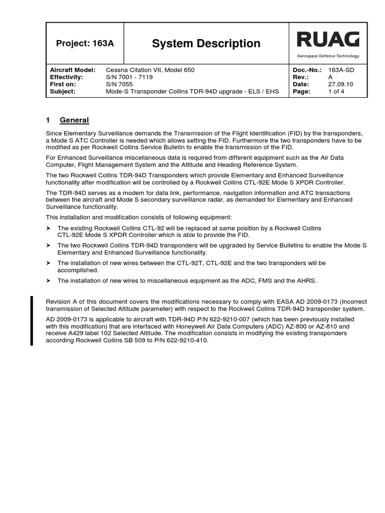 Mode-S Transponder Upgrade Enhances Surveillance | PDF | Transponder ...