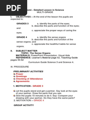 Parts Of The Eye For Grade 2