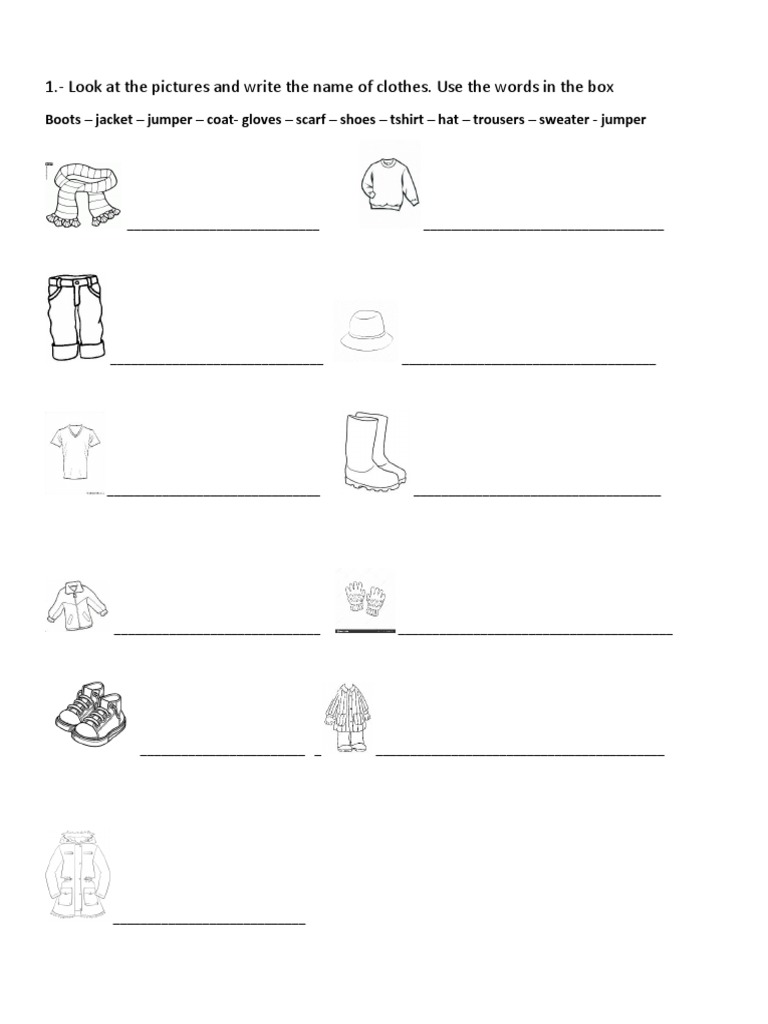 English Test Second Grade | PDF | Clothing