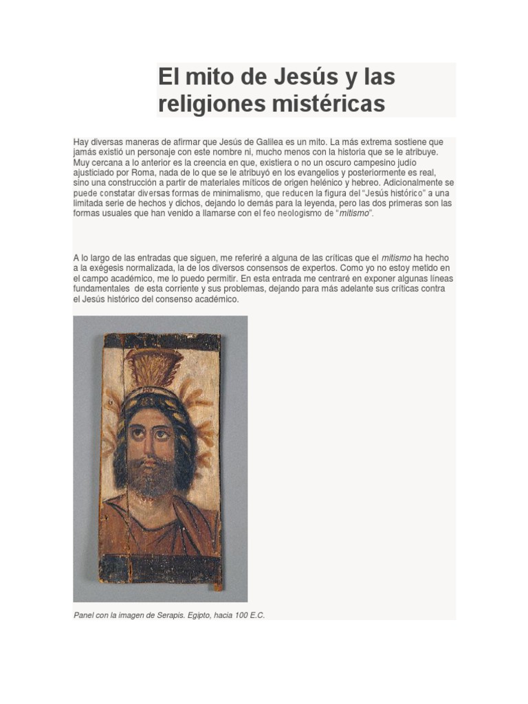 El Mito de Jesús y Las Religiones Mistéricas | PDF | Resurrección | Jesús