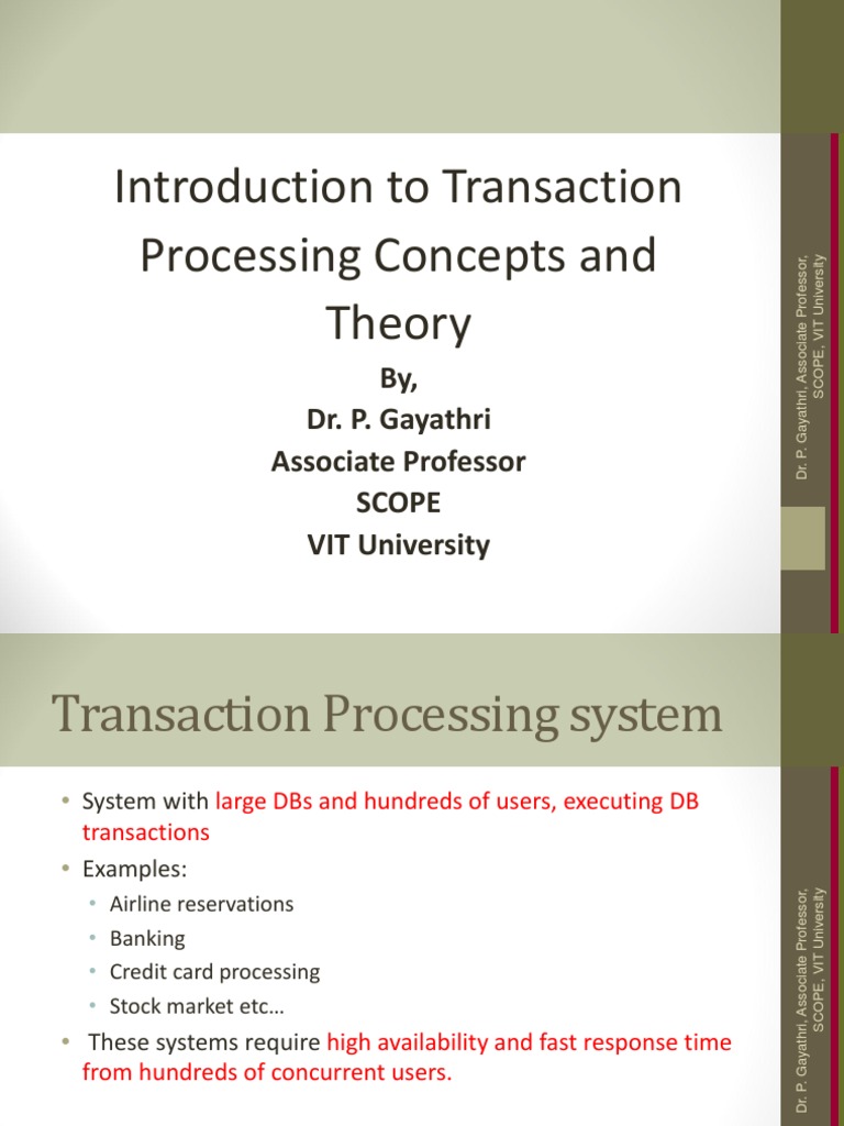 Introduction to Transaction Processing Concepts and Concurrency Control | PDF | Database ...