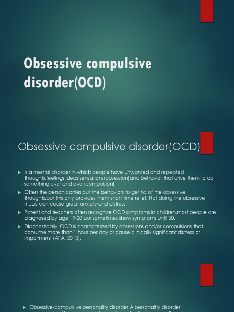 Obsessive Compulsive Disorder (OCD) | PDF | Obsessive–Compulsive ...