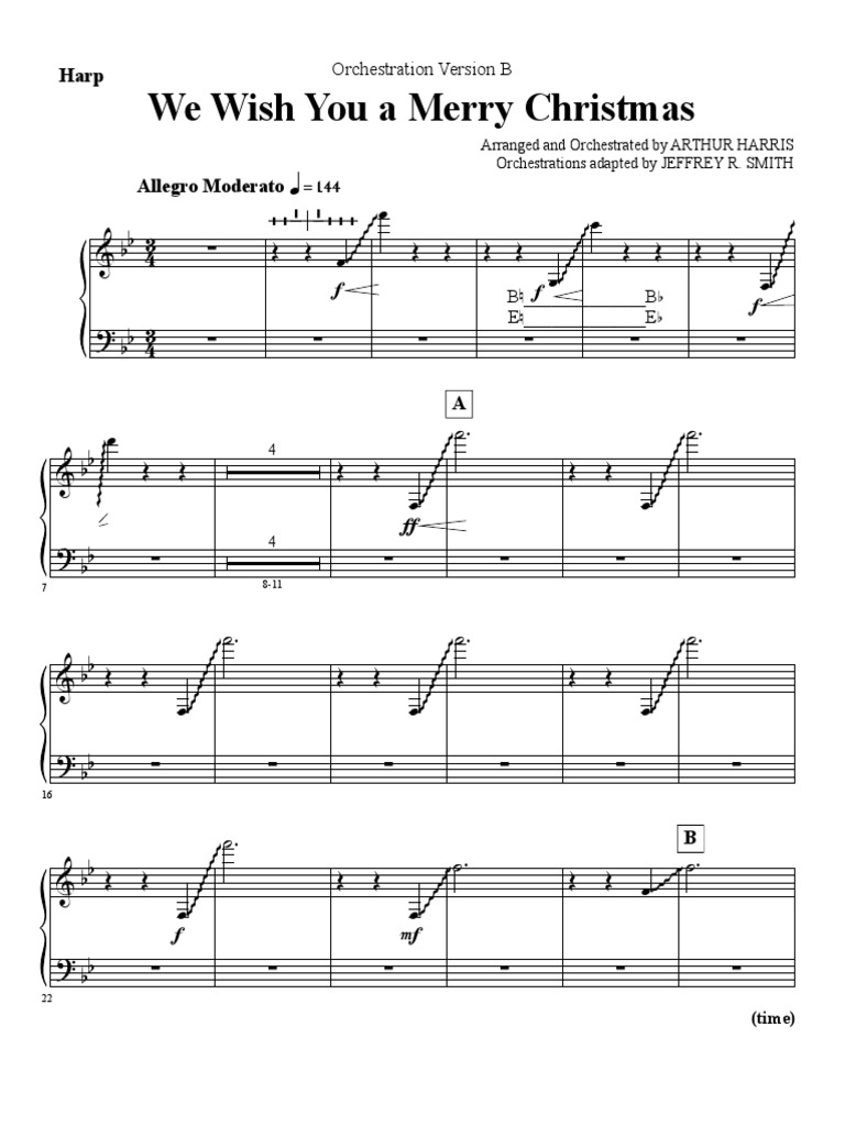 We Wish You A Merry Christmas Harp | PDF | Classical Music | Orchestral ...