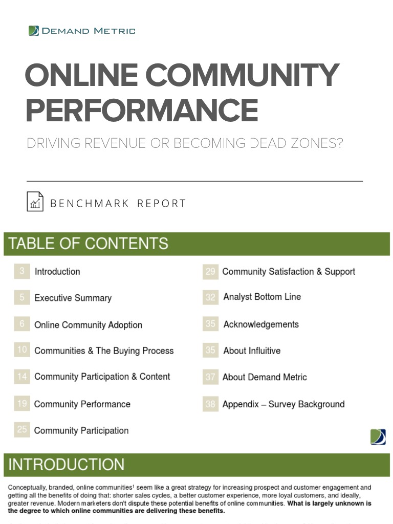 Online Community Performance Insights | PDF | Community | Benchmarking