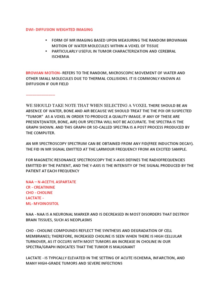 Dwi-Diffusion Weighted Imaging | PDF | Magnetic Resonance Imaging ...