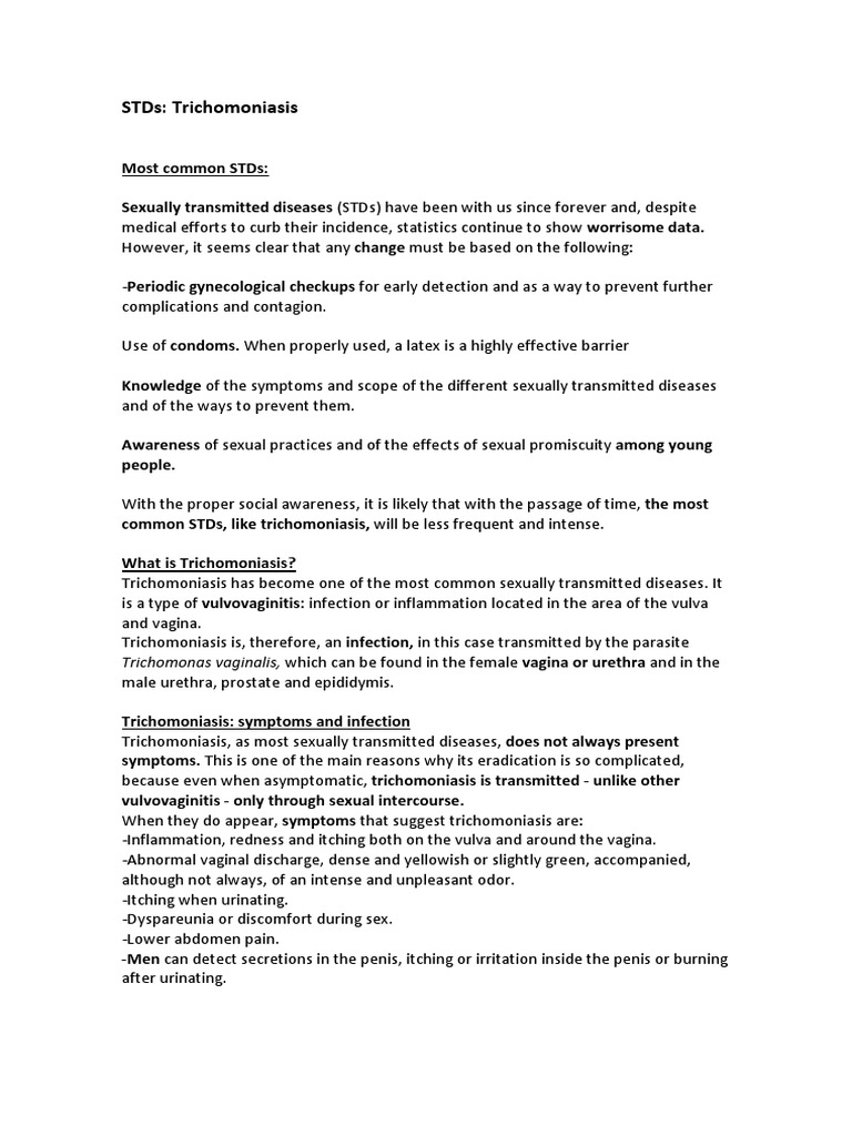 Trichomoniasis | PDF | Sexually Transmitted Infection | Immunology