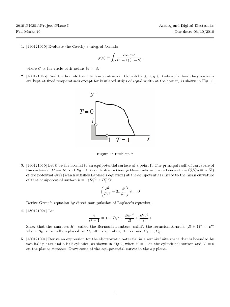 Questions On Conformal Mapping and Differential Equations | PDF | Green's Function | Boundary ...