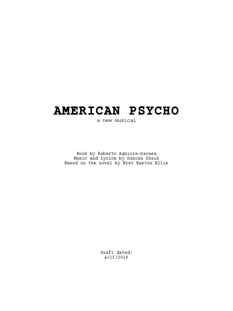 American Psycho (Broadway 2016) | PDF