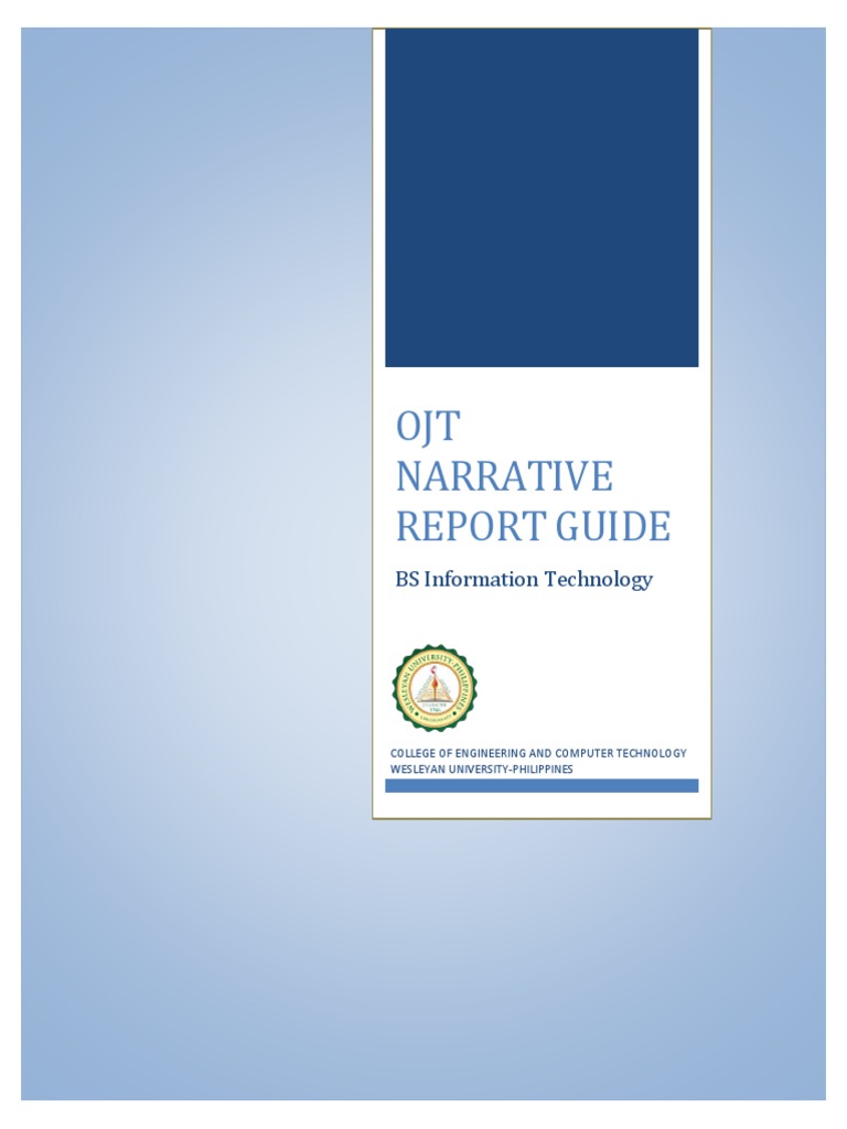 Ojt Narrative Report Guide Updated March 22 2018 | PDF | Bookbinding | Books