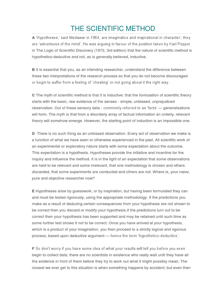 The Scientific Method | PDF | Scientific Method | Hypothesis