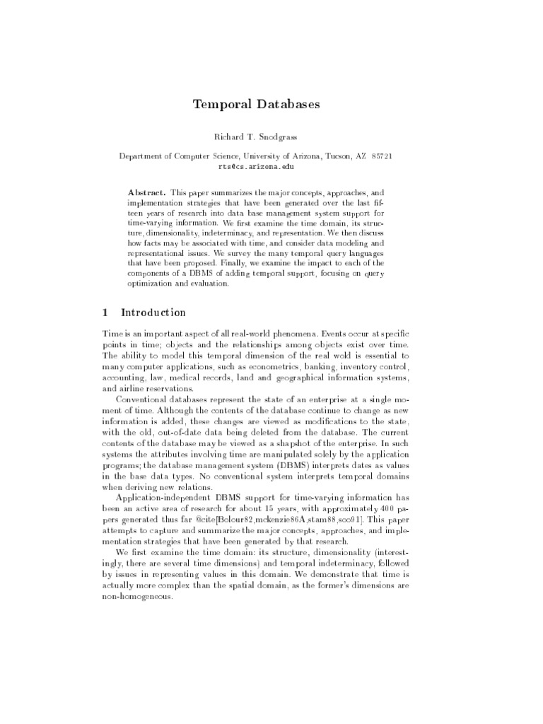 Temporal Database | Download Free PDF | Time | Databases