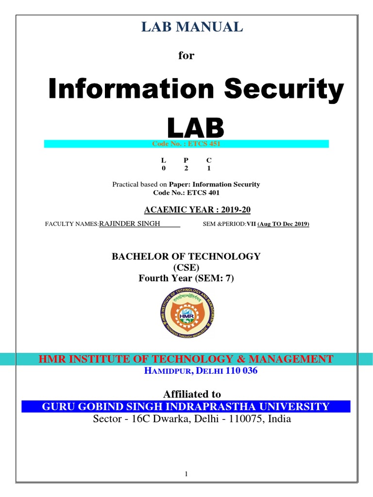 Lab Manual: HMR Institute of Technology & Management | PDF | Computer Network | Network Architecture