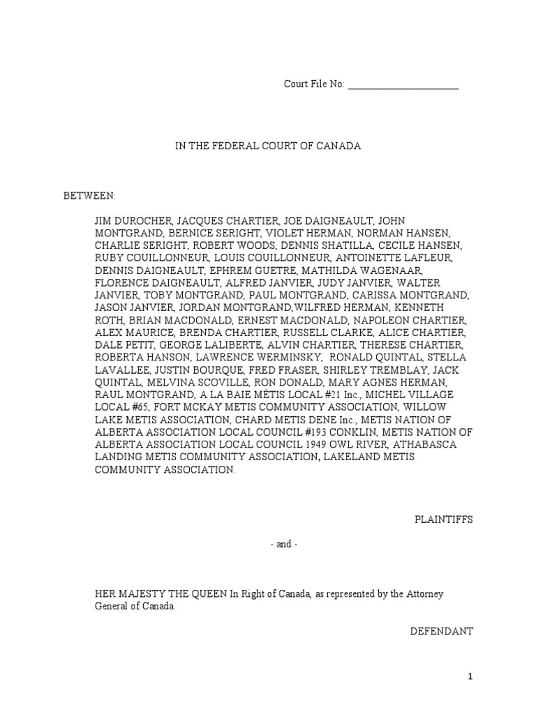 Lawsuit Claims Land in Northern Alberta and Saskatchewan Owed To Metis ...