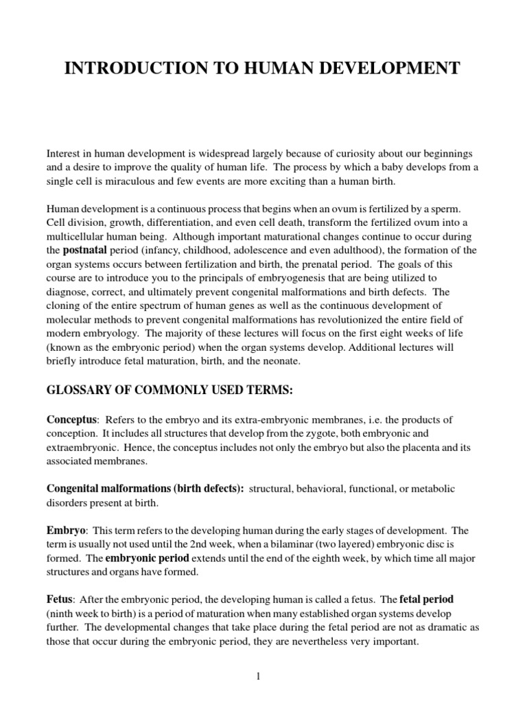 Introduction To Human Development: Glossary of Commonly Used Terms ...