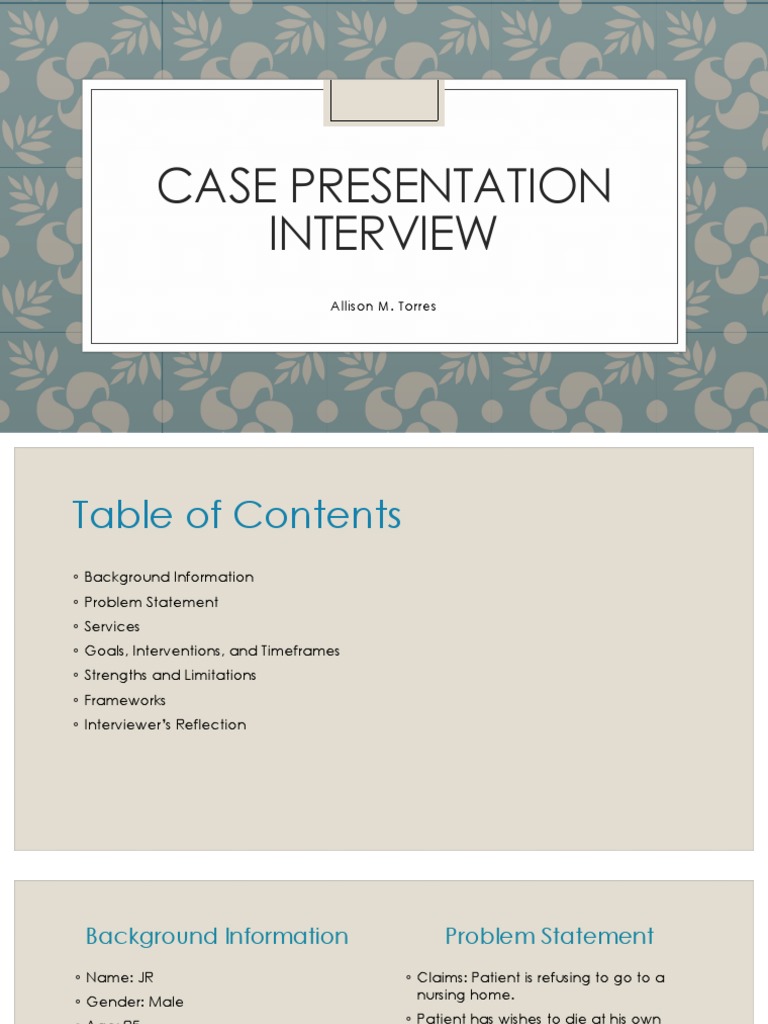 Case Presentation Interview Saved As Jpeg | PDF | Terminal Illness ...