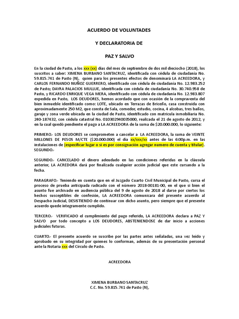 Acuerdo de Voluntades | PDF | Gobierno