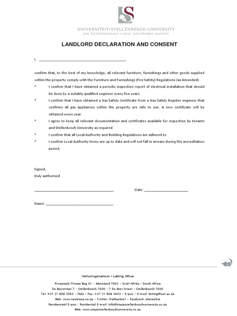 Landlord Declaration and Consent | PDF