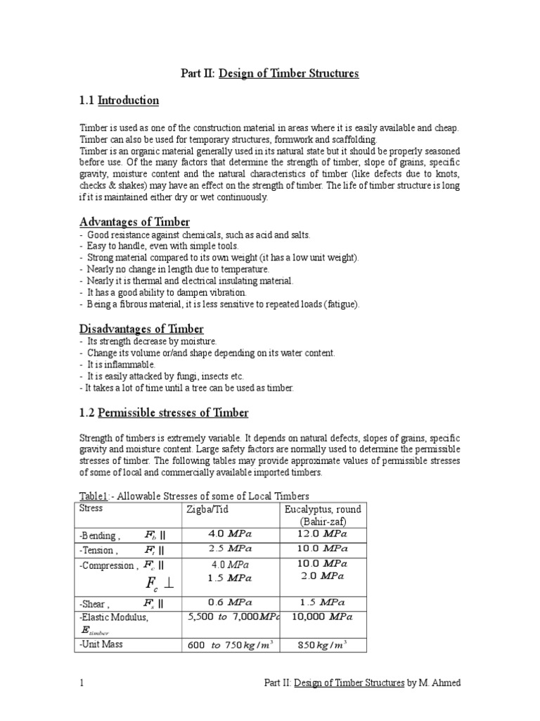 Chapter 7 Timber-Notes | PDF | Bending | Beam (Structure)