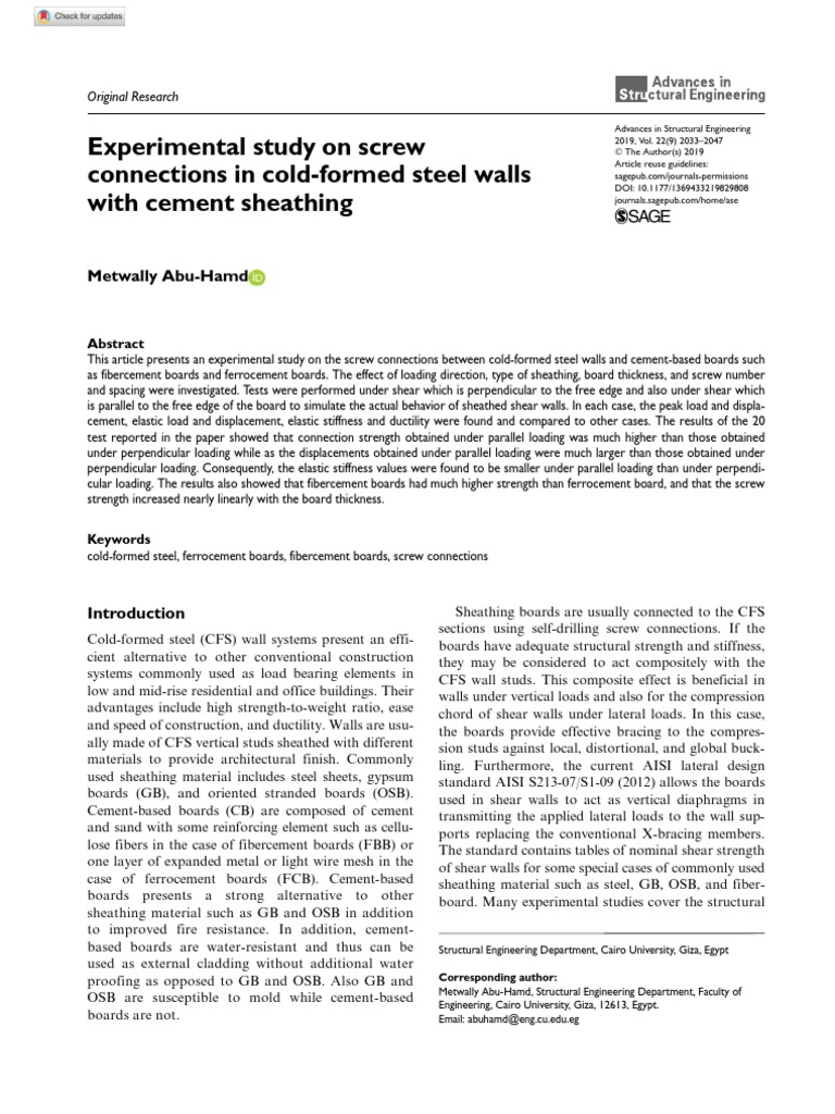 Screw Connection Strength | PDF | Strength Of Materials | Young's Modulus