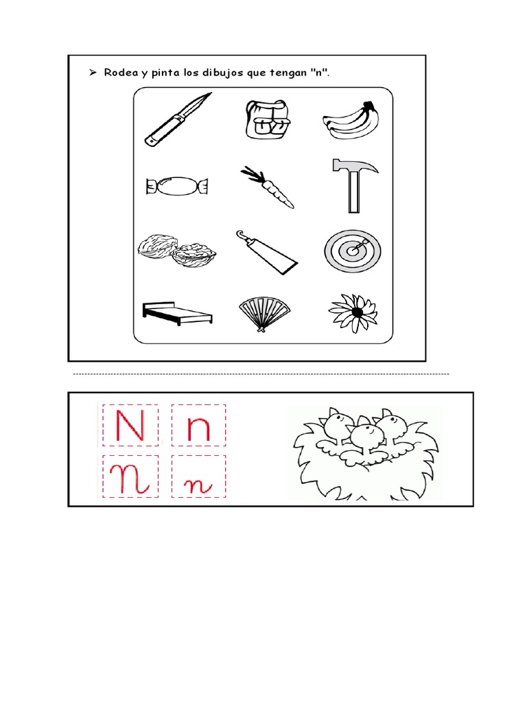 Actividades Letra N | PDF