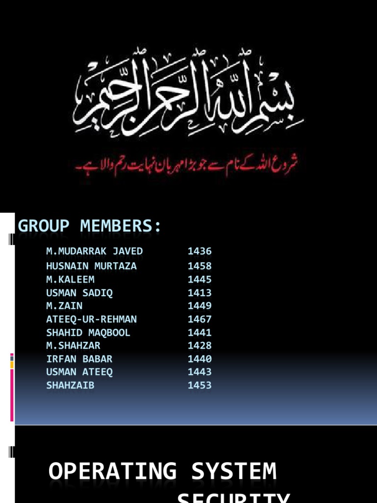 Operating System Security | PDF | Password | Authentication