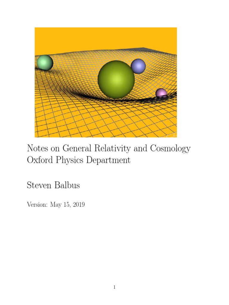 General Relativity and Cosmology Notes | PDF | Spacetime | General ...