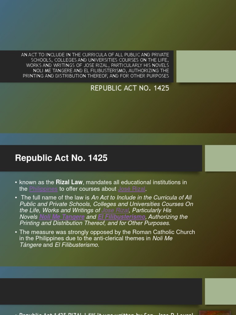 Republic Act 1425 | PDF | History