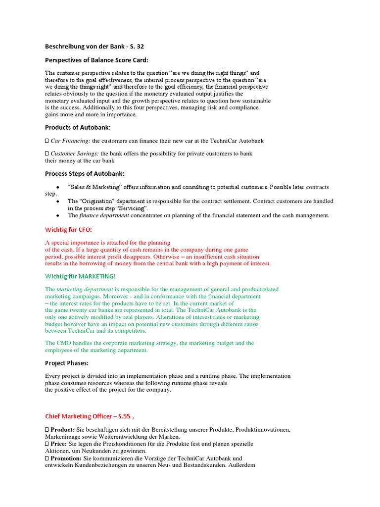 Beschreibung Von Der Bank - S. 32 Perspectives of Balance Score Card ...