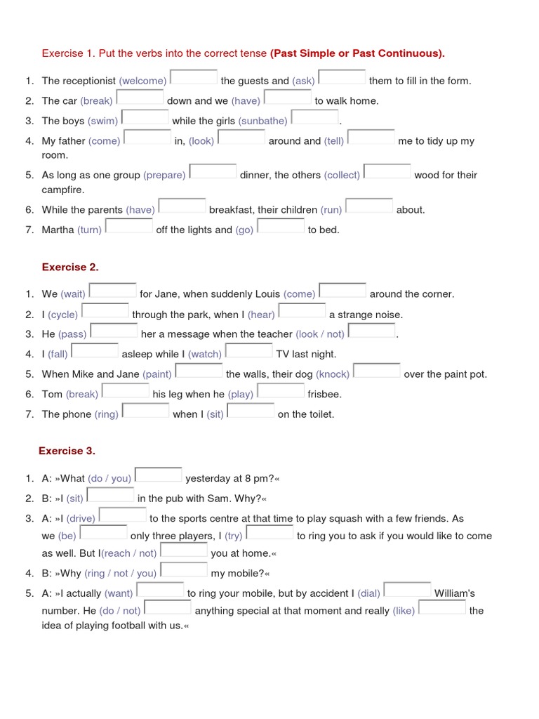 Past Sim and Past Con Vezbi | PDF