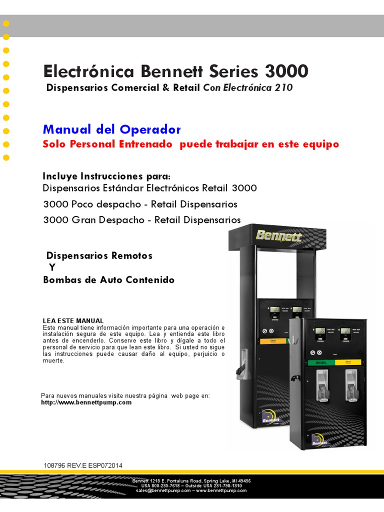 Manual Operador Electronica Bennett Series 3000 Español | PDF | Teclado ...