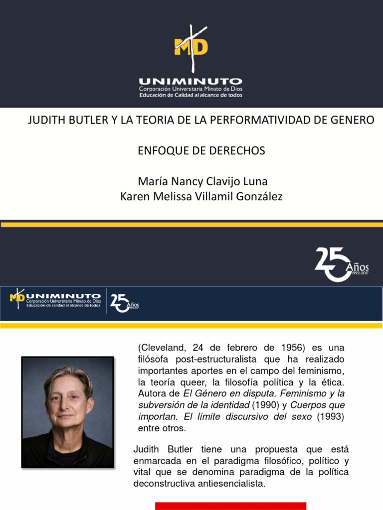 La teoría de la performatividad de género de Judith Butler y su ...