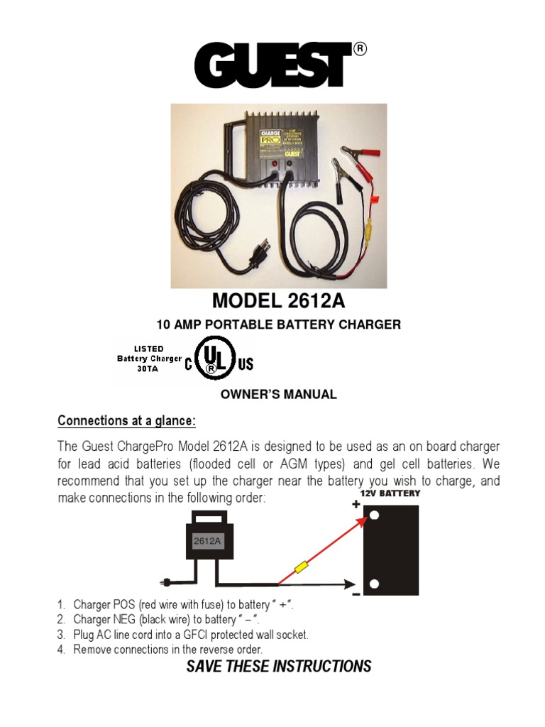 The Guest Chargepro Battery Charger 2612a | PDF | Battery Charger ...