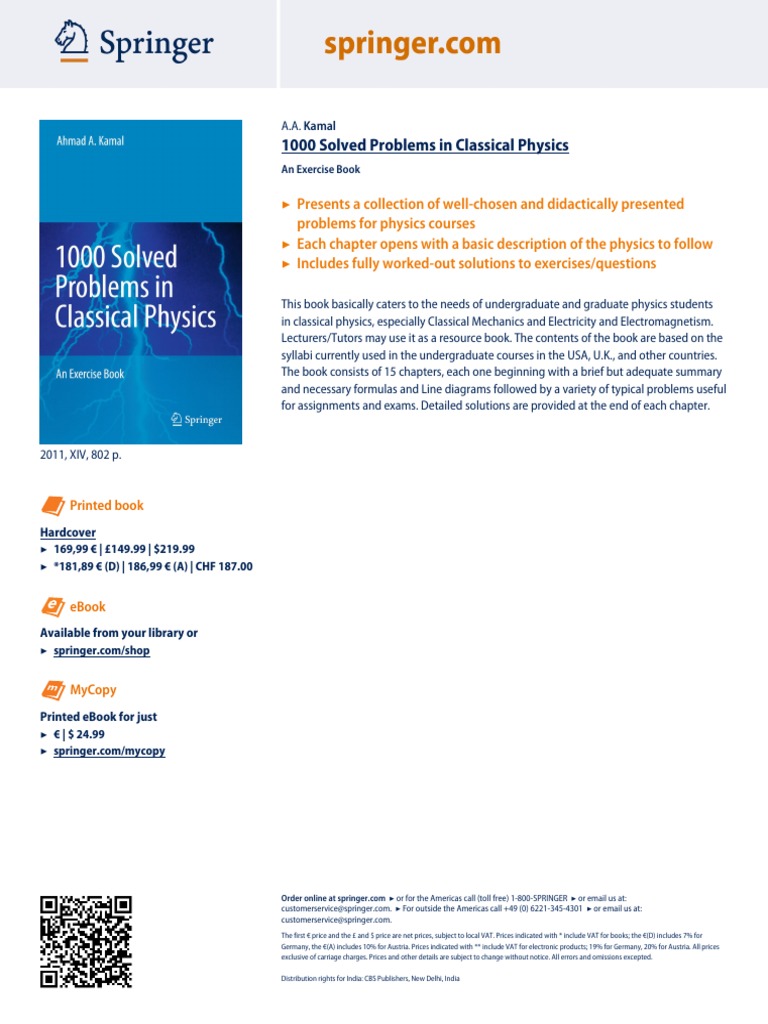 1000 Solved Problems in Classical Physics: Printed Book | PDF | Books ...