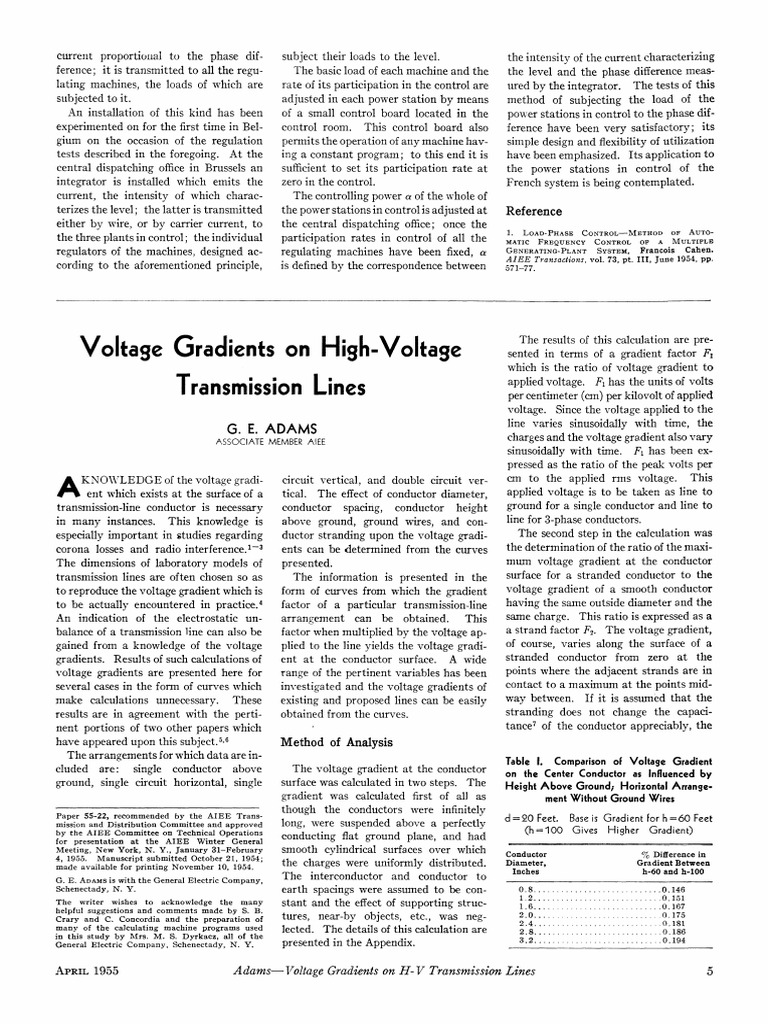 Voltage Gradients on High-Voltage Transmission Lines: A Study of ...