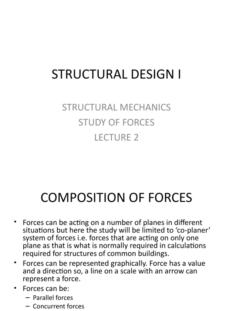 Structural Design I: Structural Mechanics Study of Forces | PDF ...