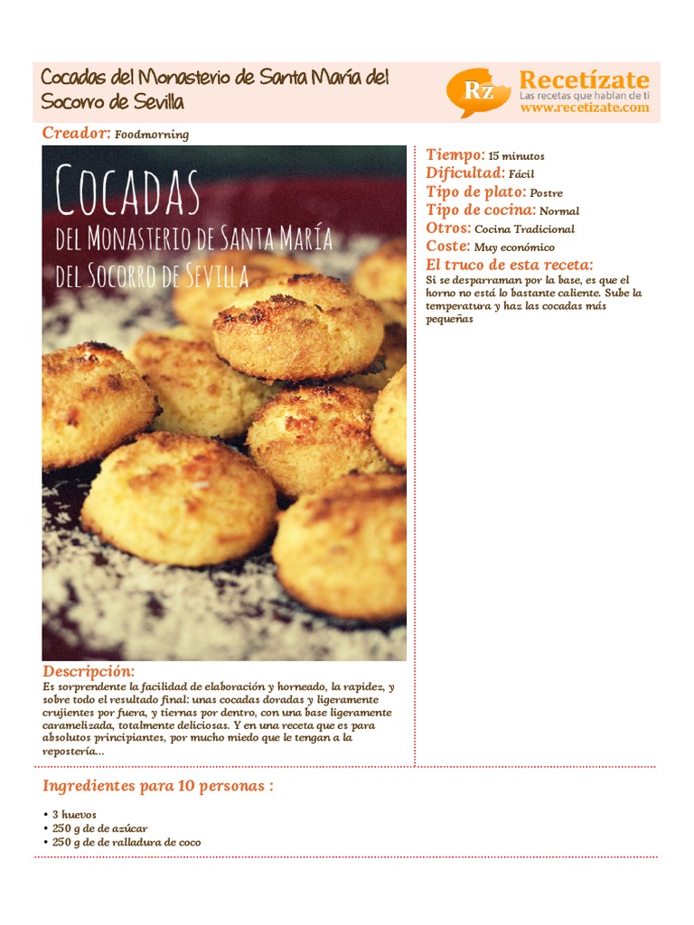 Cocadas PDF | PDF | Postres | Cocinando