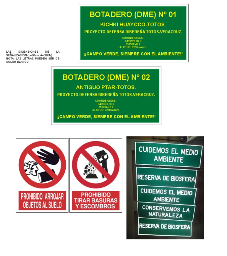 Señalización Ambiental en Botaderos DME | PDF