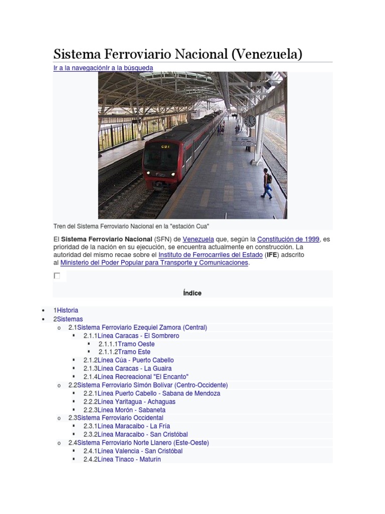 Sistema Ferroviario Nacional | PDF | Ingeniería de Transporte ...