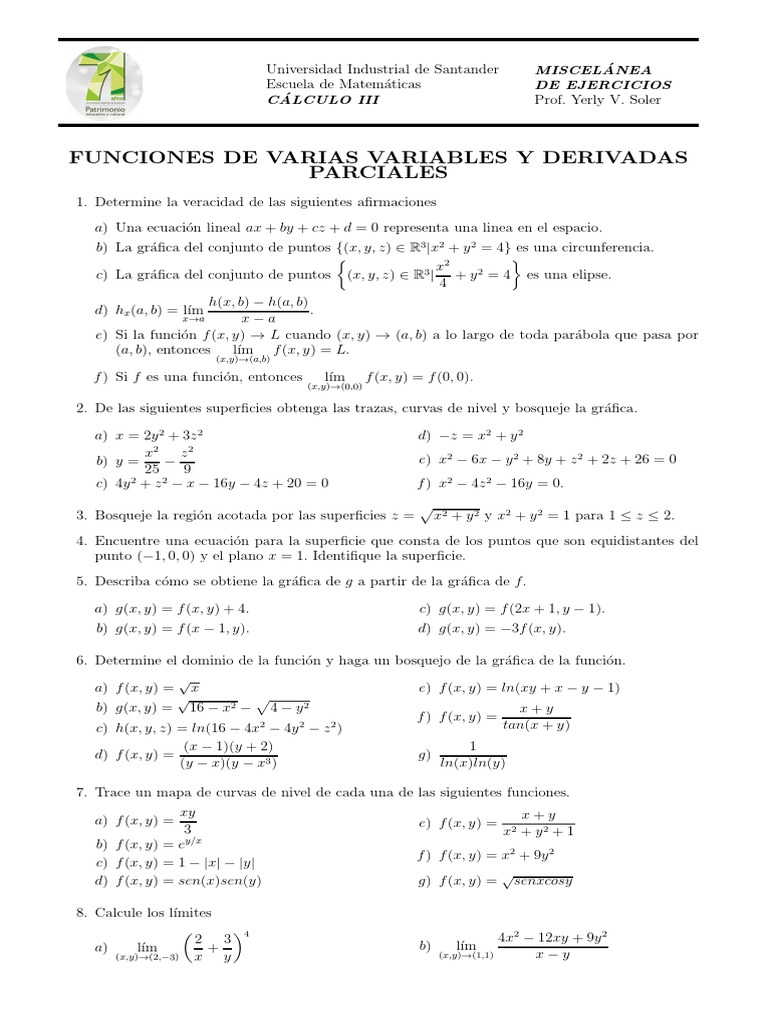 Cálculo de Varias Variables | PDF | Curva | Geometría analítica